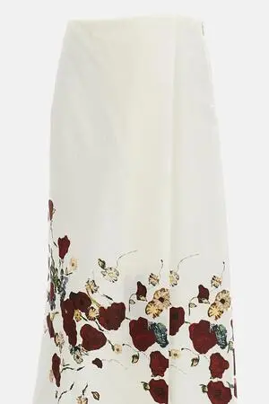 Khaite Floral Print Midi Skirt