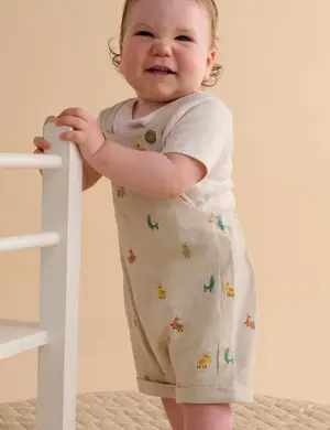 PUREBABY Broderie Overall And Tee Set
