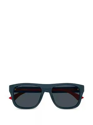 Gucci Rectangle Striped Sunglasses - Grey