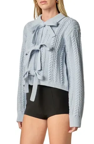 English Factory Cable Bow Cardigan