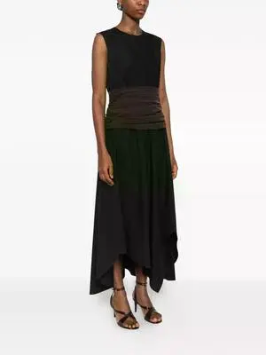 Tory Burch Sleeveless Ruched Midi Dress