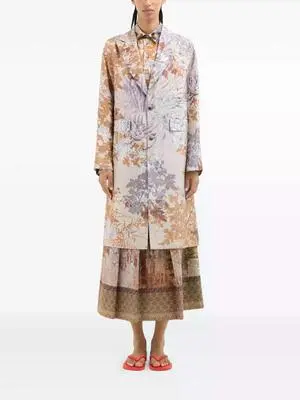 PIERRE-LOUIS MASCIA Botanical-print Single-breasted Coat