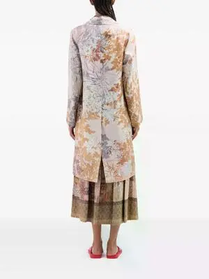 PIERRE-LOUIS MASCIA Botanical-print Single-breasted Coat