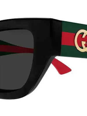 Gucci Stripe Logo Geometric Sunglasses