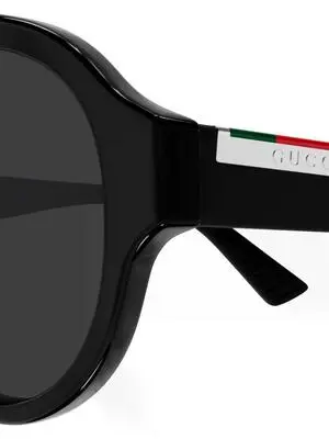 Gucci Web-stripe Pilot-frame Sunglasses