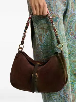 Etro Embellished Bag Handle With Rhinestones And Leather Details
