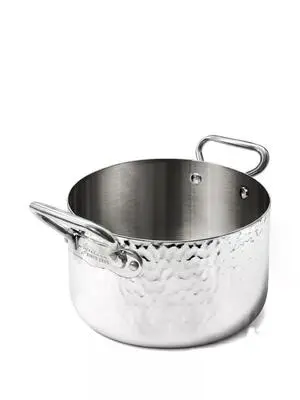 PENTOLE AGNELLI Hammered Inox Pan - Silver