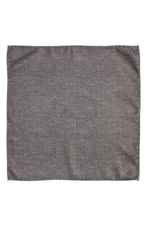 JACK VICTOR Keele Neat Dot Silk Pocket Square - Charcoal