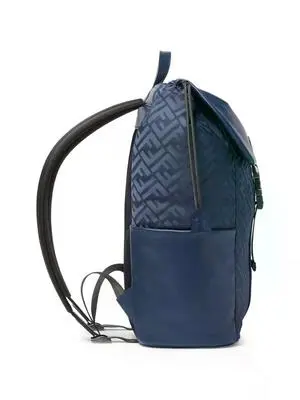 Fendi Ff-motif Buckle Backpack - Blue
