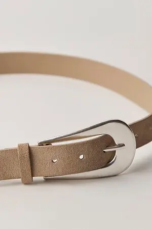 Free People Cannon Suede Belt - Biscotti