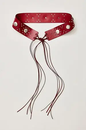 Free People Leda Wrap Belt - Sour Cherry