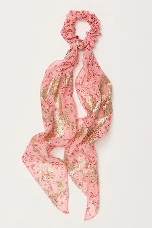 Free People Wild At Heart Shimmer Scarf - Pink And Red