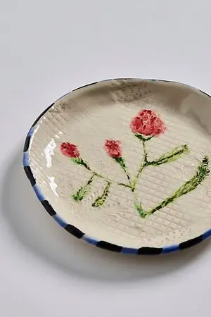 CERAMICSALYSSA Hand-painted Striped Tulip Plate