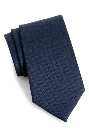 Brioni Geometric Silk Tie - Navy