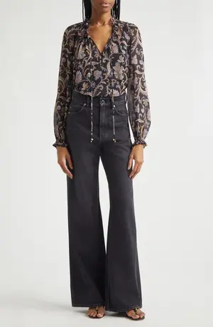 Veronica Beard Hickory Paisley Silk Blouse