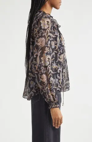 Veronica Beard Hickory Paisley Silk Blouse