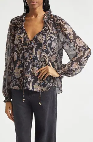 Veronica Beard Hickory Paisley Silk Blouse
