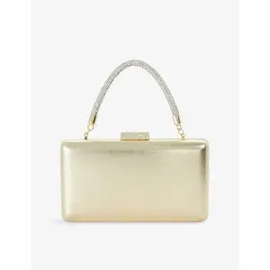 DUNE Metallic Leather Bag With Crystal Handle