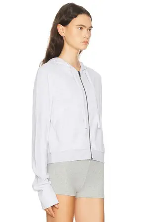 ENTIRE STUDIOS Cropped Zip Up Jacket - Heather Grey