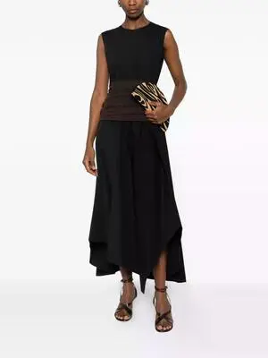 Tory Burch Sleeveless Asymmetrical Dress With Ruched Waistband