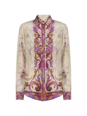 PIERRE-LOUIS MASCIA Floral Long-sleeve Shirt - Neutrals
