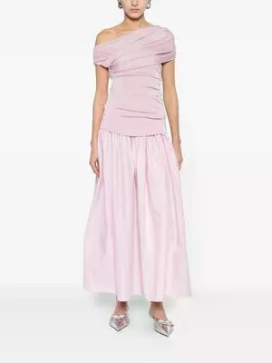 SELF-PORTRAIT Draped Ruched Midi Dress