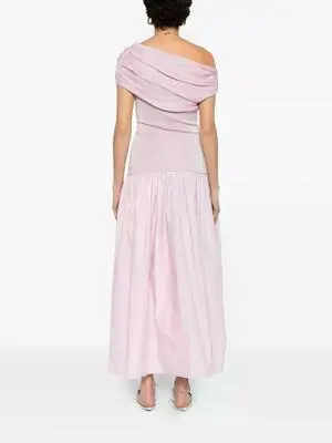 SELF-PORTRAIT Draped Ruched Midi Dress