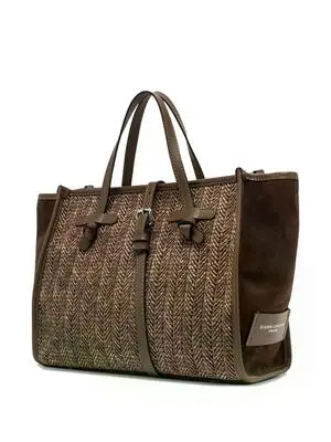 GIANNI CHIARINI Miss Marcella Woven Tote Bag - Brown