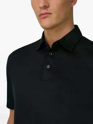 Boggi Milano Branded-button Short-sleeve Polo Shirt - Black