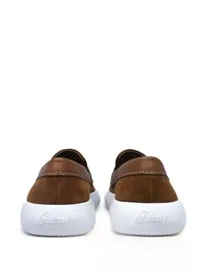 Brioni Suede Strap Sneakers