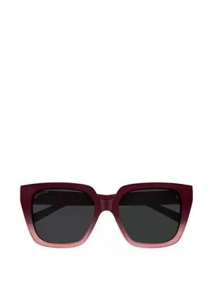 Gucci Geometric Frame Sunglasses - Red