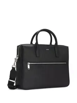 BOSS Leather Zip Laptop Bag
