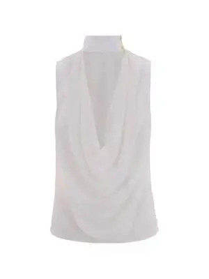 Elisabetta Franchi Draped Sleeveless Blouse - White