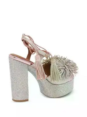 Kurt Geiger Strass Tassel Platform Sandals - Silver