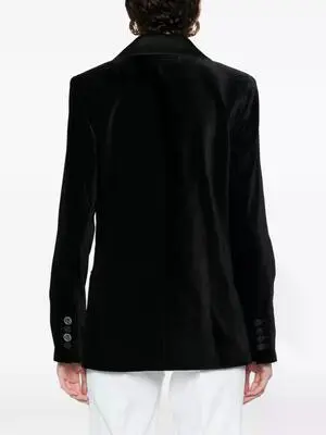 Alice + Olivia Silas Velvet Shawl-collar Blazer