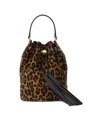 GIANVITO ROSSI Leopard Print Sienna Bucket Bag
