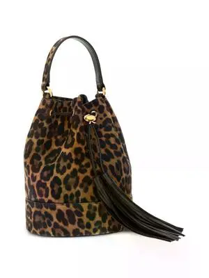 GIANVITO ROSSI Leopard Print Sienna Bucket Bag