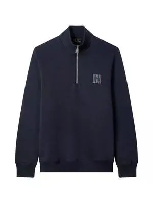 Paul Smith Logo-embroidered Zipped Sweatshirt - Blue