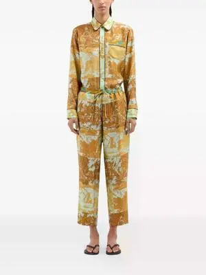 PIERRE-LOUIS MASCIA Printed Trousers - Brown