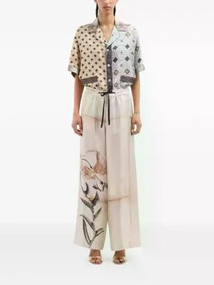 PIERRE-LOUIS MASCIA Floral-detail Trousers - Neutrals