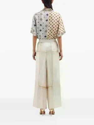 PIERRE-LOUIS MASCIA Floral-detail Trousers - Neutrals