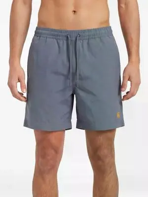 Carhartt Work In Progress Embroidered Logo Swim Shorts - Grey