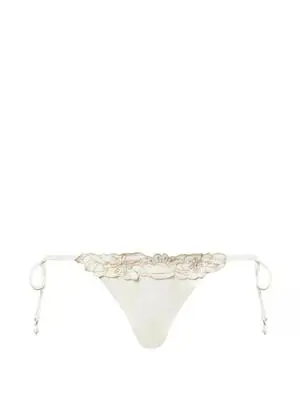 TWINSET Floral-embroidered Bikini Bottom - Neutrals