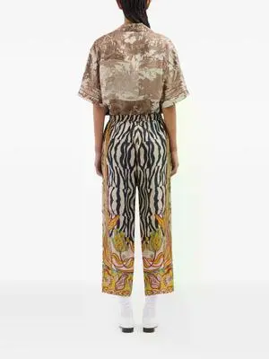 PIERRE-LOUIS MASCIA Aloe Zebra-print Trousers - Neutrals