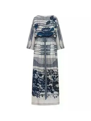 PIERRE-LOUIS MASCIA Floral-print Maxi Dress - Neutrals