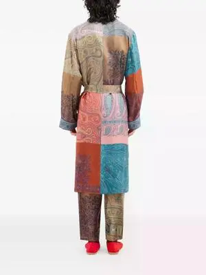 PIERRE-LOUIS MASCIA Patchwork-print Silk Coat