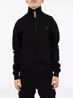 GERTRUDE Lewis Patch Half-zip Sweater