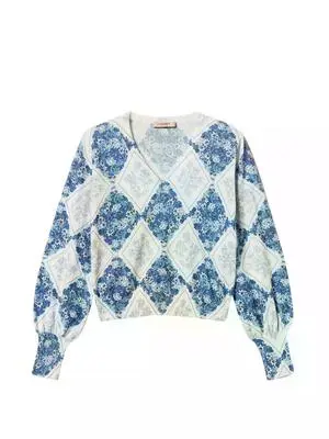 TWINSET Diamond-pattern Floral Top