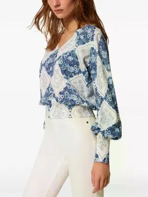 TWINSET Diamond-pattern Floral Top