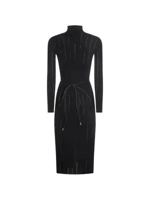 Elisabetta Franchi Openwork Knit Dress With Belt